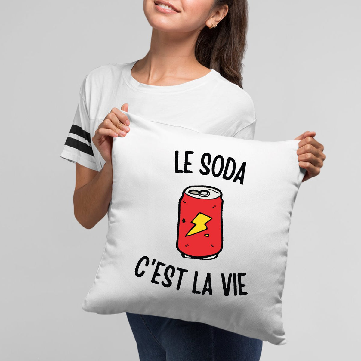 Coussin Le soda c'est la vie | Idée cadeau original