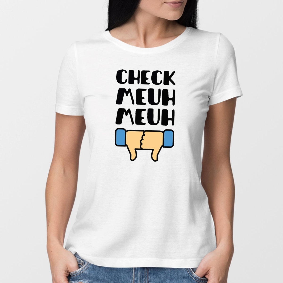 T-Shirt Femme Check meuh meuh | Idée cadeau original