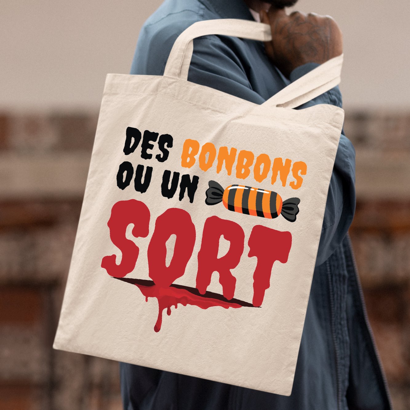 Tote bag Des bonbons ou un sort | Idée cadeau drôle | Tshirt-culte
